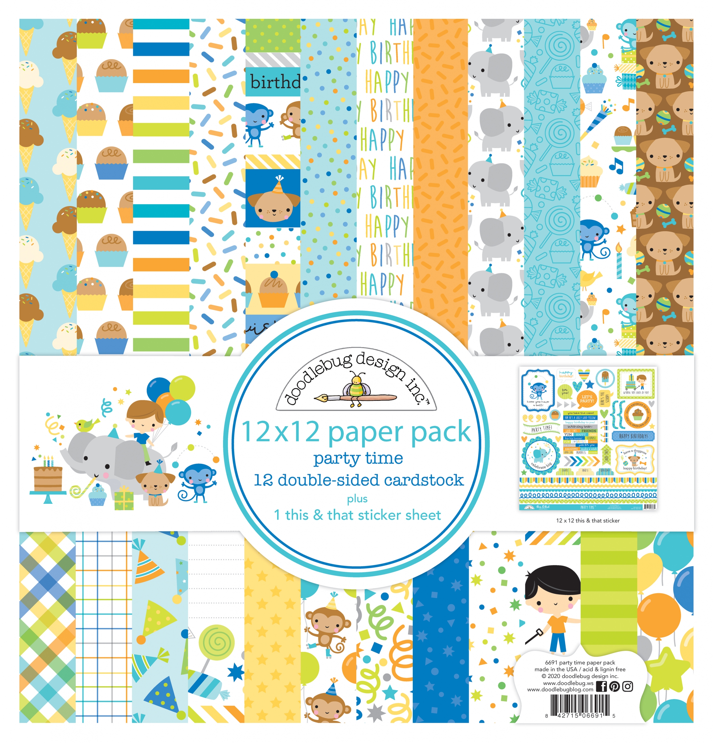 PAPER PACK 12X 12 - PARTY TIME | IDEAS CON SCRAP
