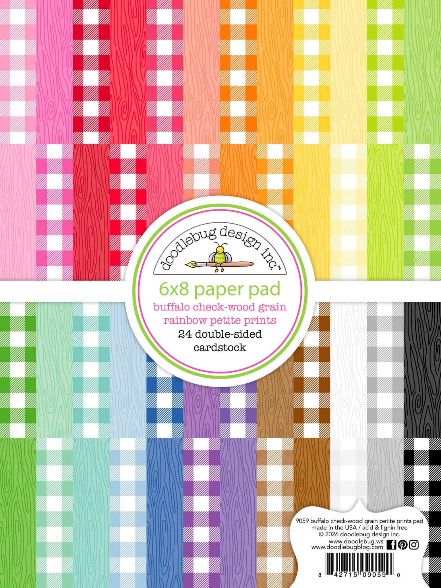 Buffalo Check - Wood Grain Rainbow Petite Prints - 6” X 8” Paper Pad ...